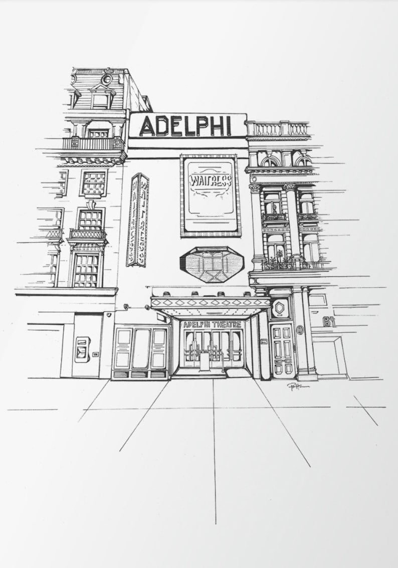 Waitress- the Musical, Adelphi Theatre, London West End, Hand-drawn ART ...