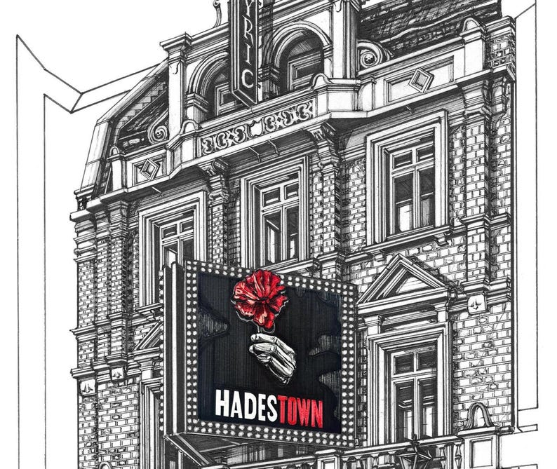 Hadestown, Lyric Theatre, London West End, Hand-drawn ART PRINT ...