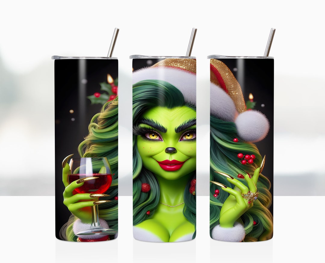 Mrs Grinch Tumbler Wrap 20 Oz Skinny Tumbler PNG, Classy & Fabulous ...