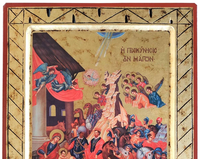 Adoration of the Magi, Byzantine Icon, Orthodox Icon, Handmade Icon - Etsy