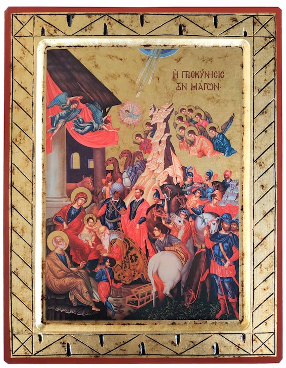 Adoration of the Magi Byzantine Icon Orthodox Icon Handmade - Etsy
