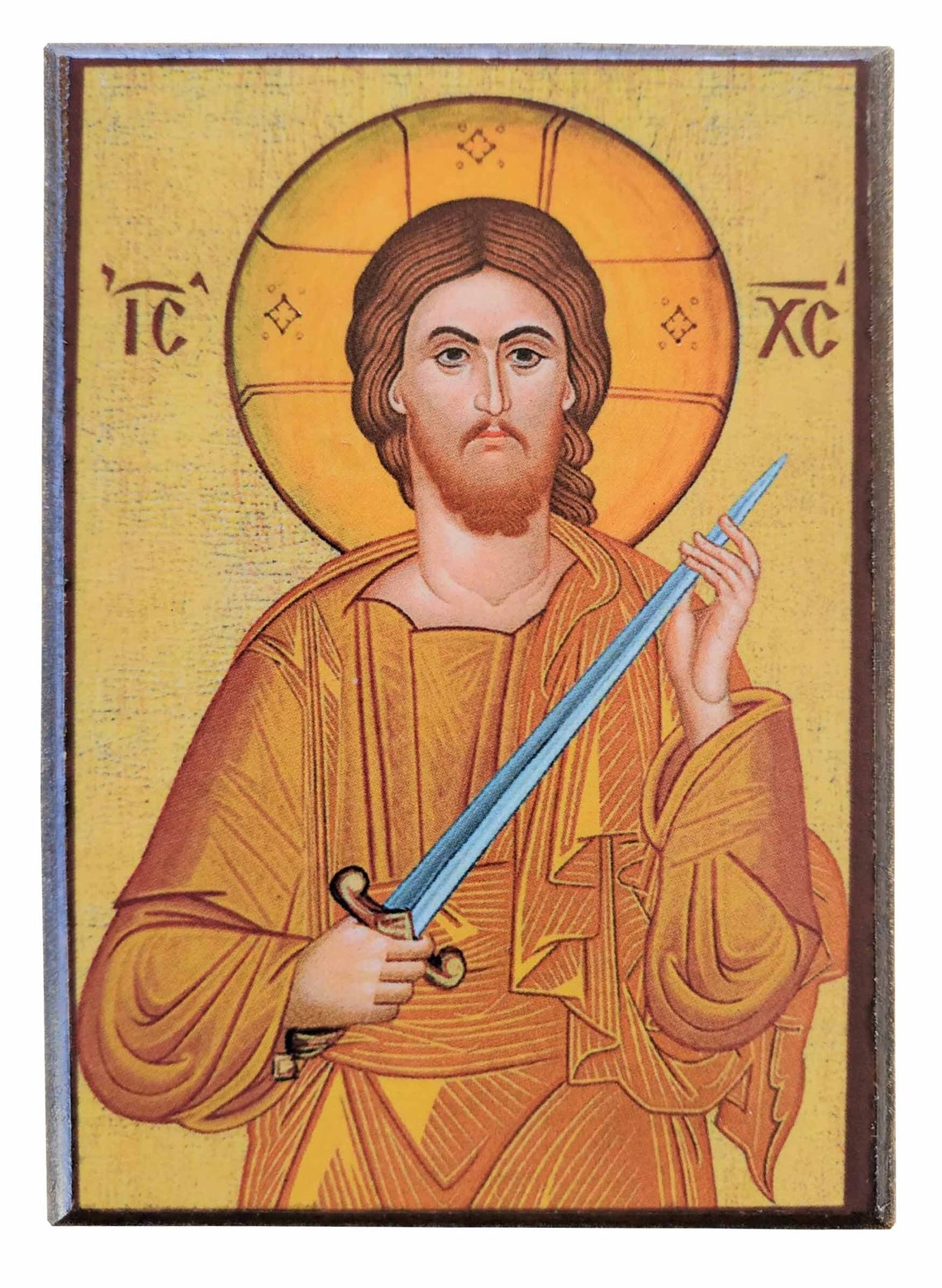 Christ With Sword Cutting Sin Byzantine Icon Orthodox Icon - Etsy