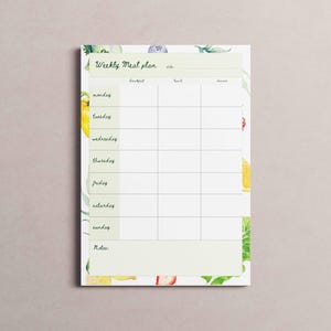 Cottagecore Weekly Meal Planner - Printable - Instant Download - Etsy
