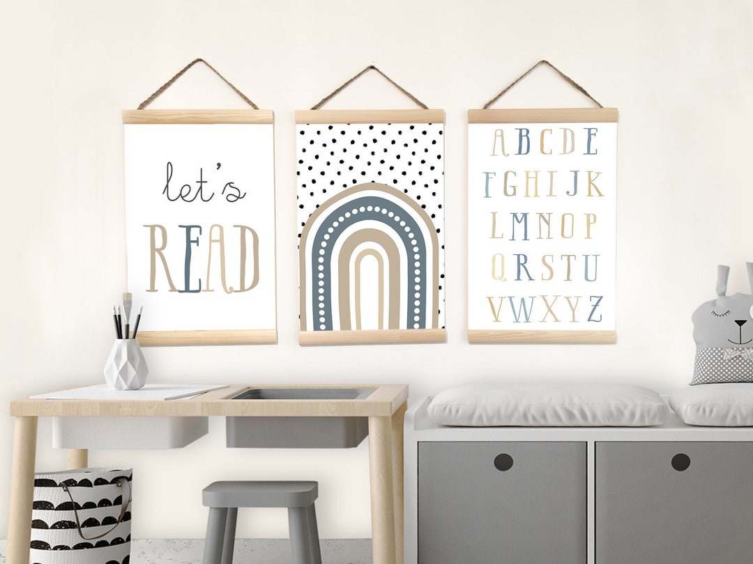 Alphabet Canvas Wall Hanging Alphabet Boho Wall Decor Set of - Etsy