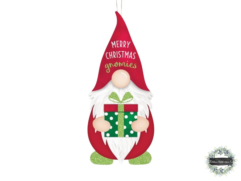Gnome Christmas Sign: Merry Christmas Gnomies Door Decor (13.25" X 5.75 ...