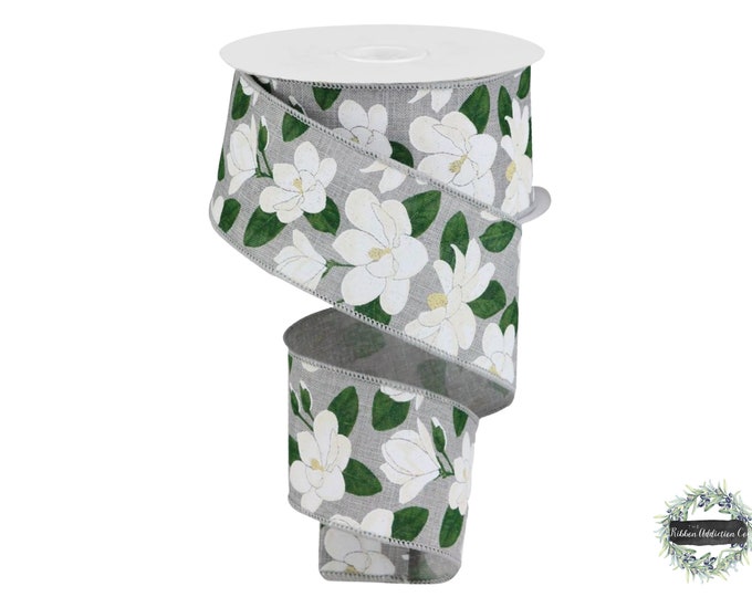 Magnolia Ribbon Farmhouse Ribbon Wreath Ribbon Wreath Supplies - Etsy