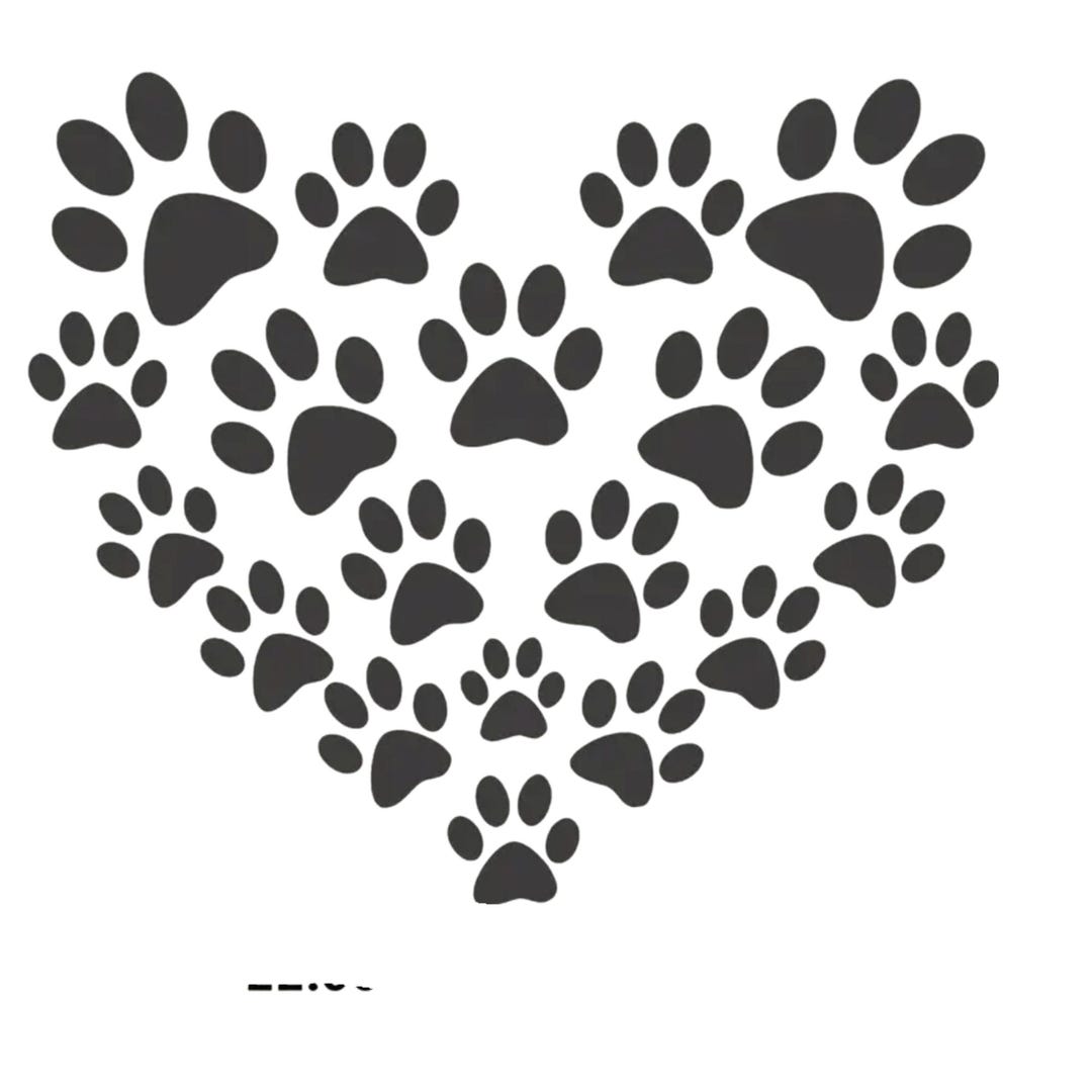 Paw Print Heart DTF Transfer: Pet Lover DIY Design - Etsy