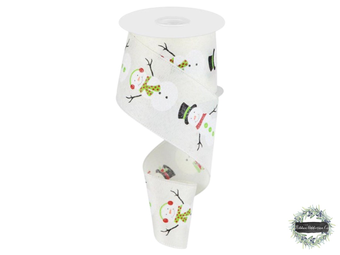 Christmas SNOWMAN WIRED RIBBON | Christmas Ribbon | Winter Ribbon ...