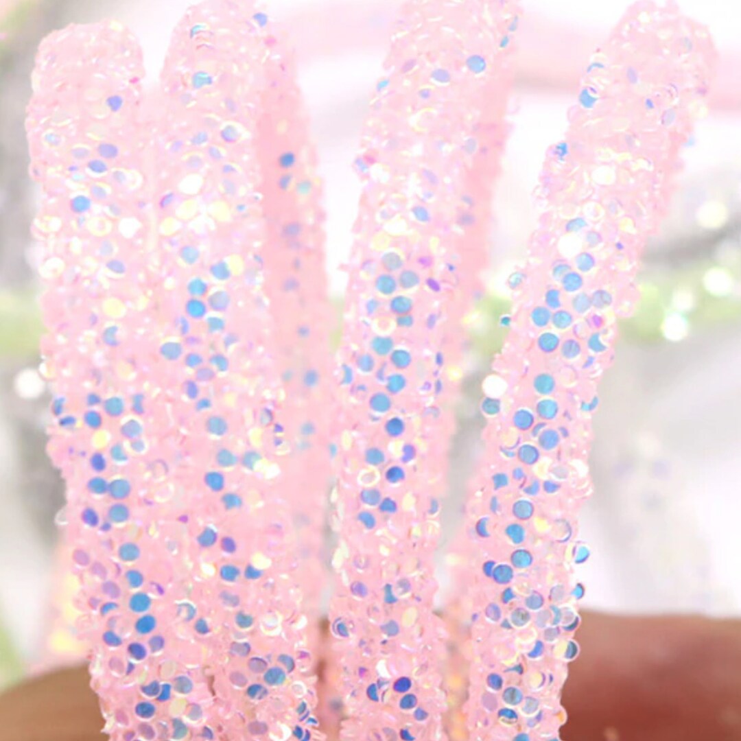 Glitter Tubing GLITTER RESIN ROPE Baby Pink Sold by the - Etsy