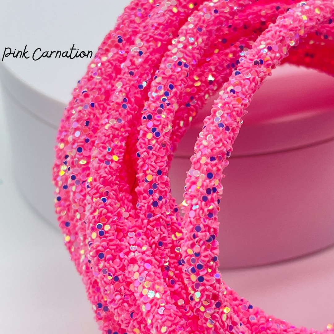 Glitter Rope | GLITTER Tubing | Carnation Pink 6MM | Sold by the Yard ...