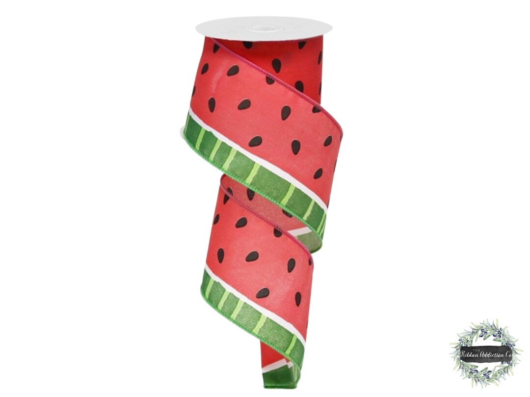 WATERMELON RIBBON | Wired Ribbon | Summer Ribbon | 2.5" X 10 Yds ...