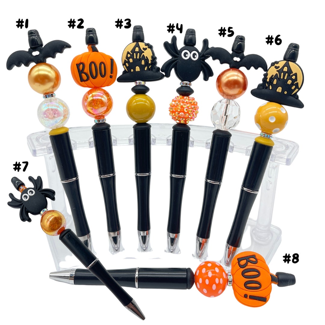 Halloween Beadable Pen Kits: 8 Spooky Designs Featuring Bats, Pumpkins ...