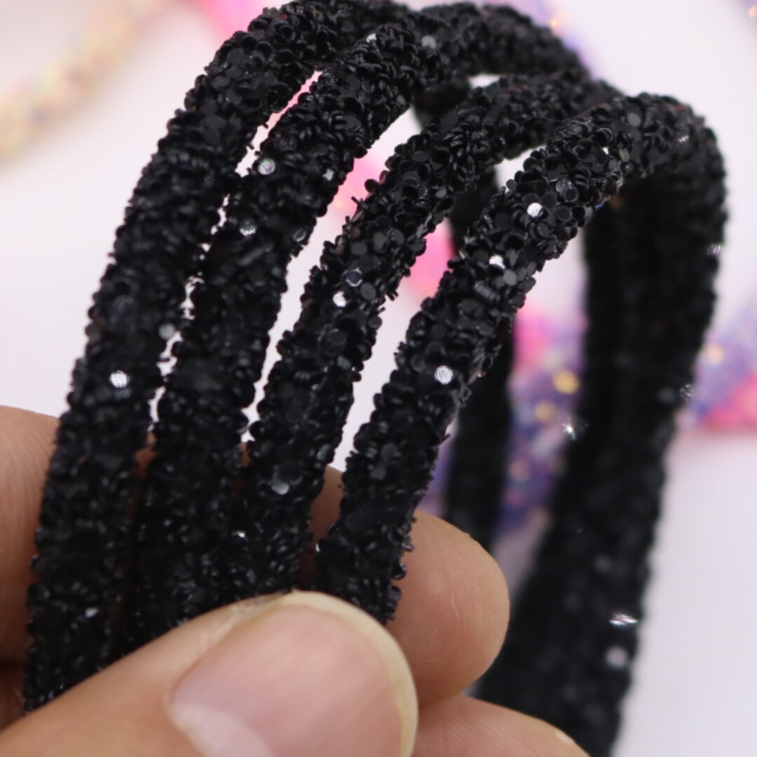 Glitter Tubing 6mm GLITTER RHINESTONE ROPE Black With - Etsy