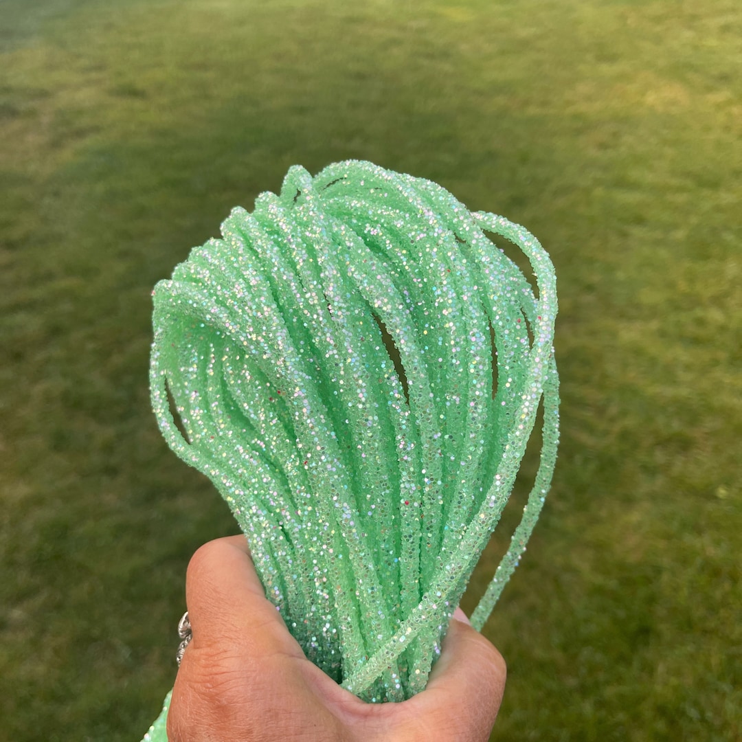 Glitter Tubing GLITTER ROPE Enchanted Mint Shimmer Sold by the Yard ...