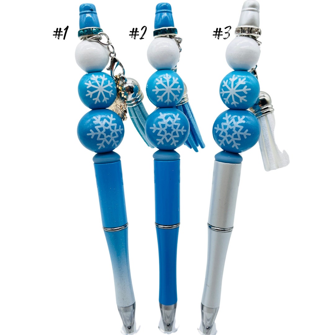 DIY Winter Snow Pen Kit: Includes 3 Styles With Blue & White Beads ...