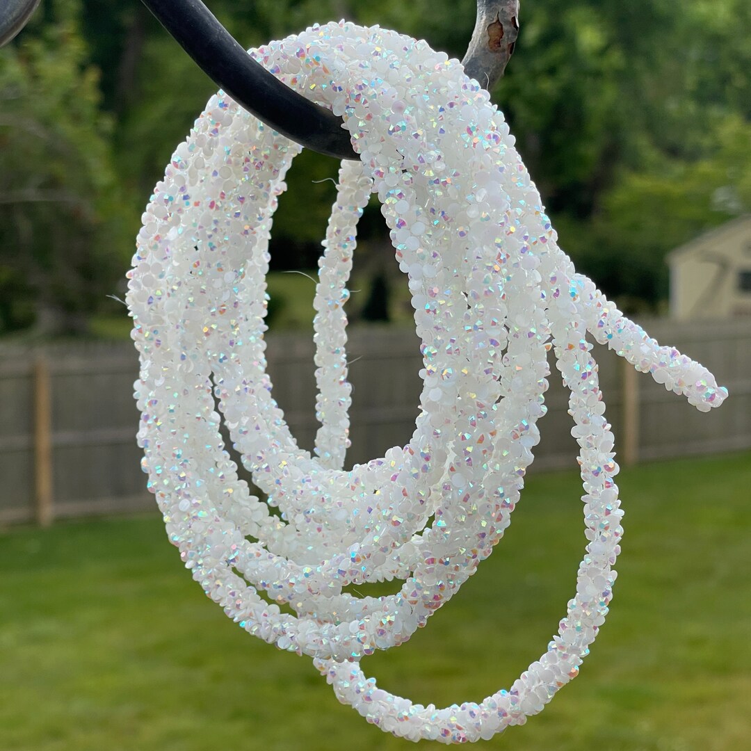 GLITTER RESIN ROPE Glitter Tubing White/pearl Sold by the Yard 8 Mm ...