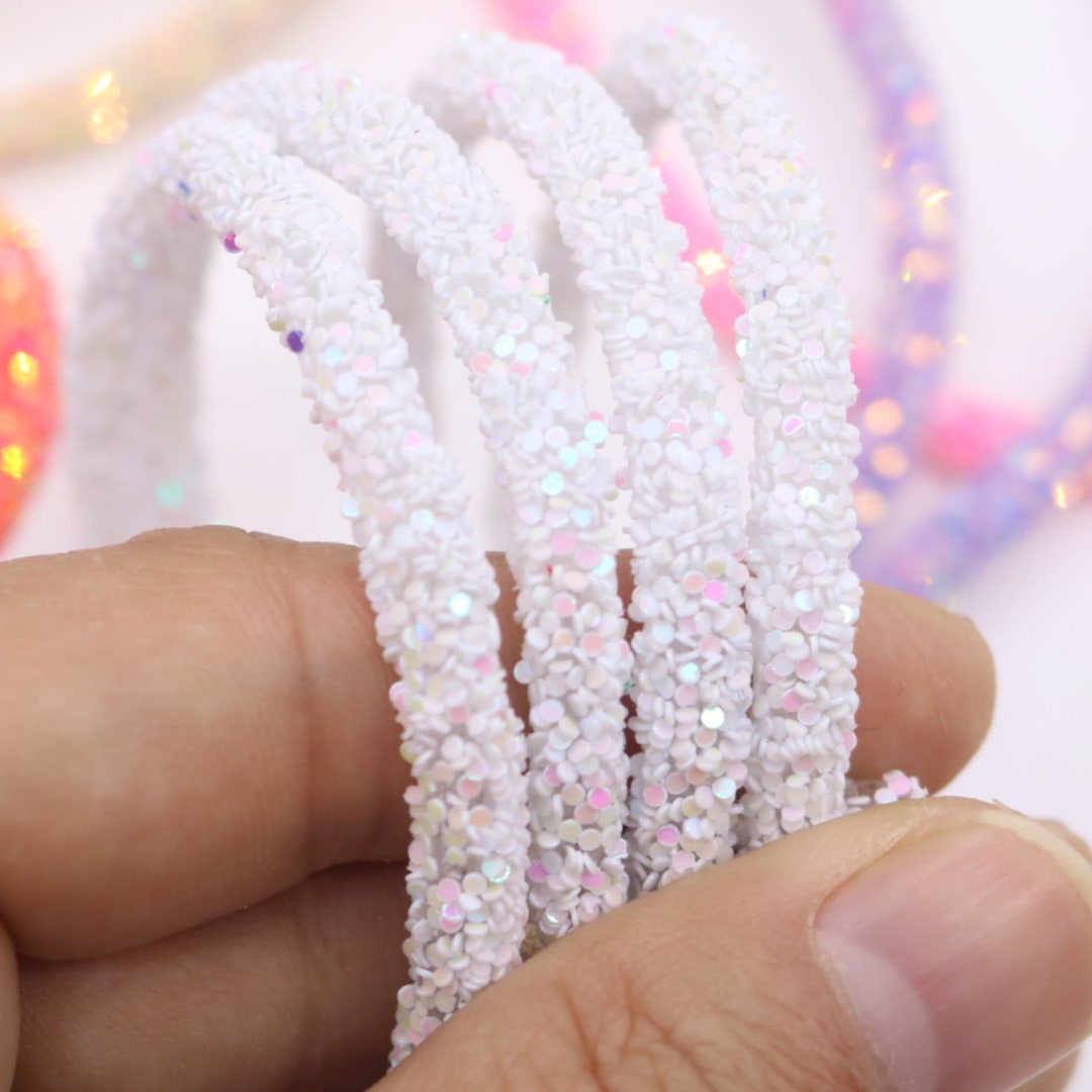 Glitter Rope 6MM GLITTER TUBING Opal White Sold by the Yard Make Flower ...