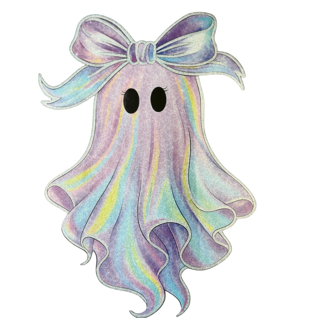 Iridescent Glitter Ghost Screen Print Transfer - Hot Peel, Ready to ...
