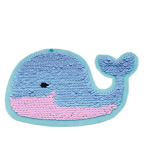 Whale Sequin Patch | Iron-on Patch | 4.13" H X 5.71" W | Unique Patch ...