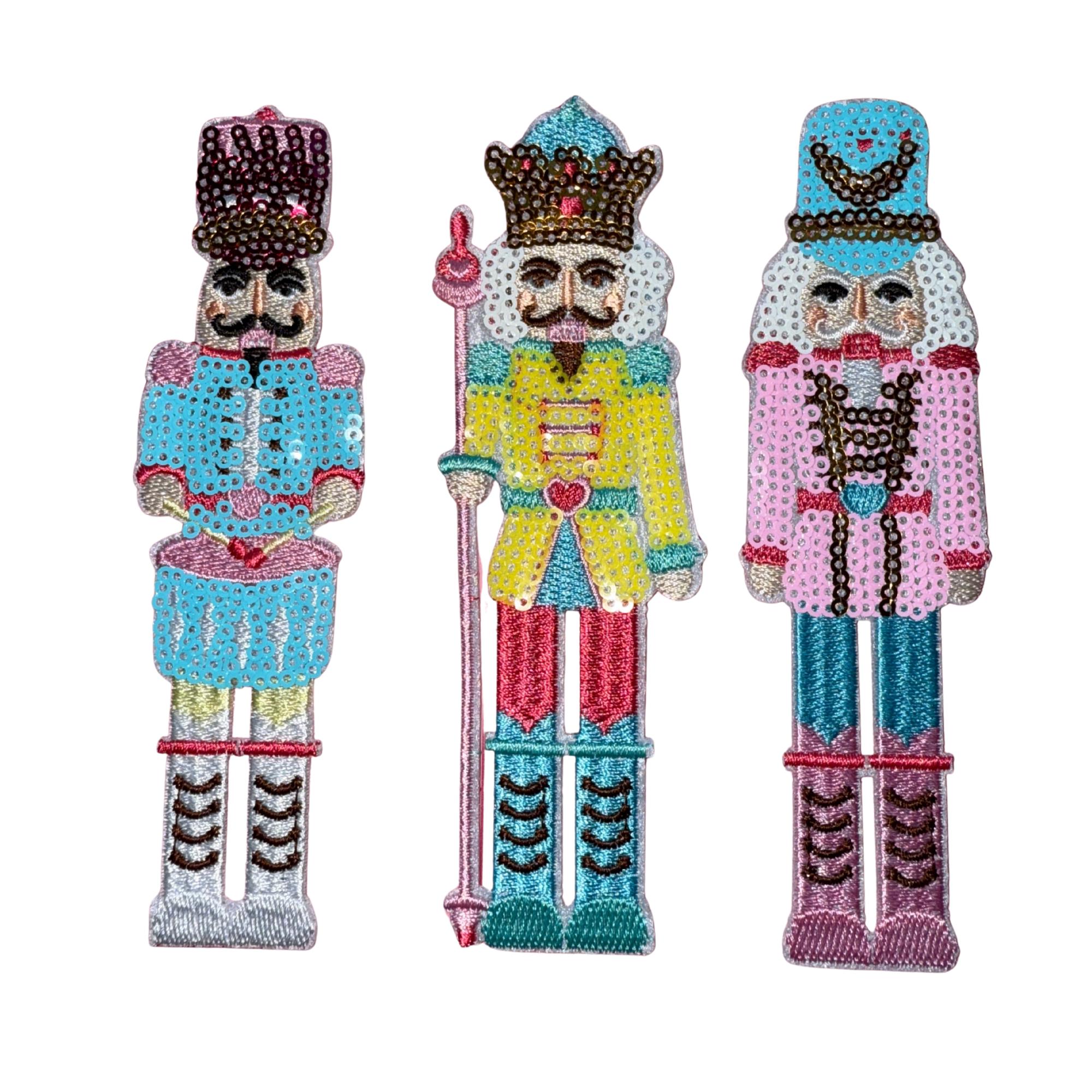Sequin Nutcracker Iron on Patches - Christmas Appliques, Set of 3 - Etsy