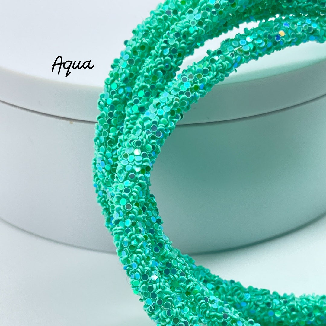 GLITTER ROPE | Sequin Rope | Aqua | 6MM | Sold by the Yard | Make ...
