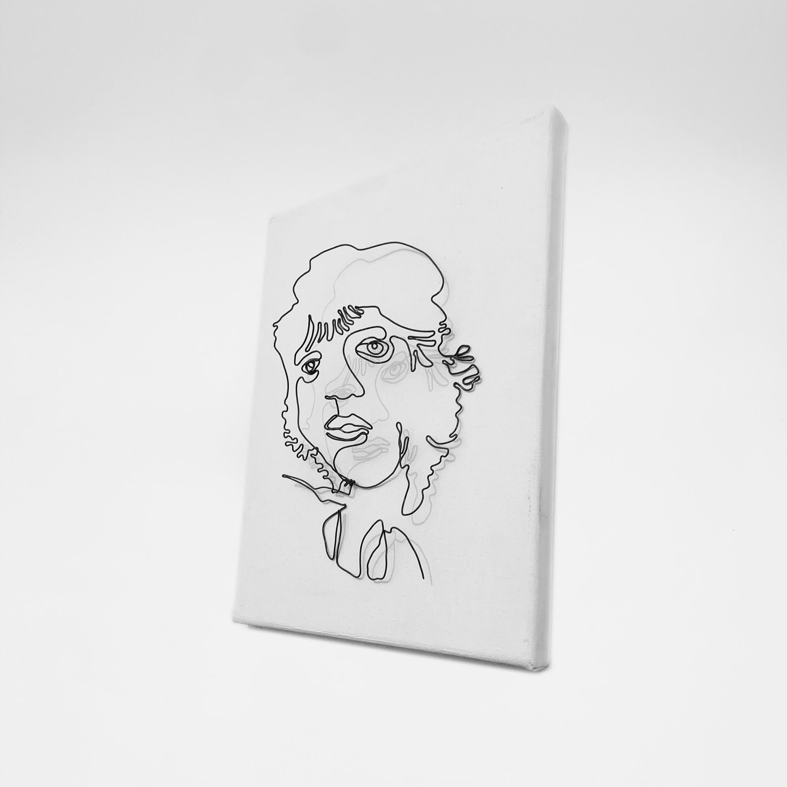 MIC JAGGER / Portrait / Steel Wire Sculpture on Canvas - Etsy