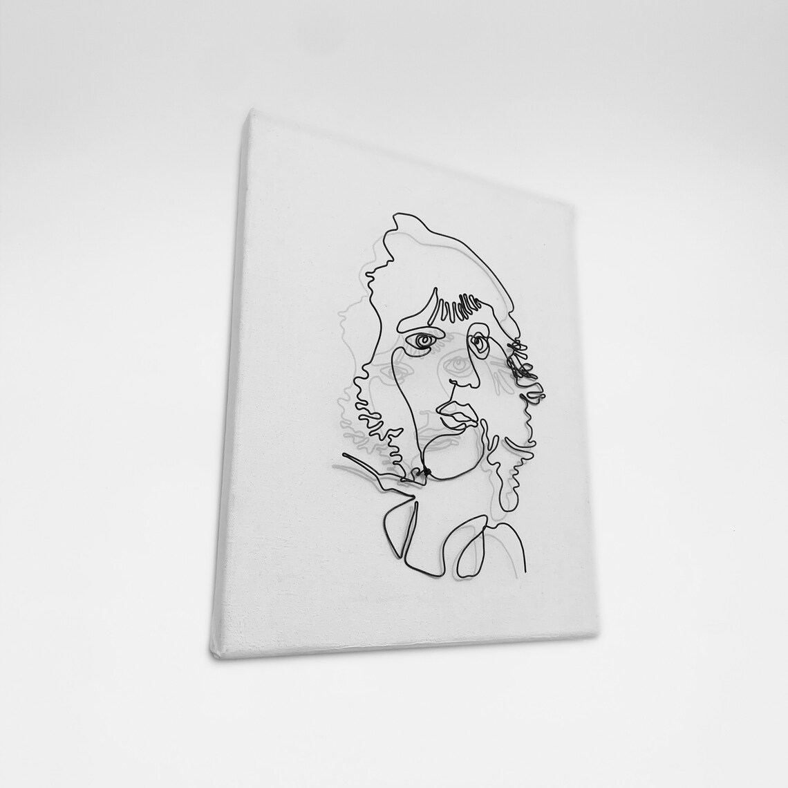 MIC JAGGER / Portrait / Steel Wire Sculpture on Canvas - Etsy