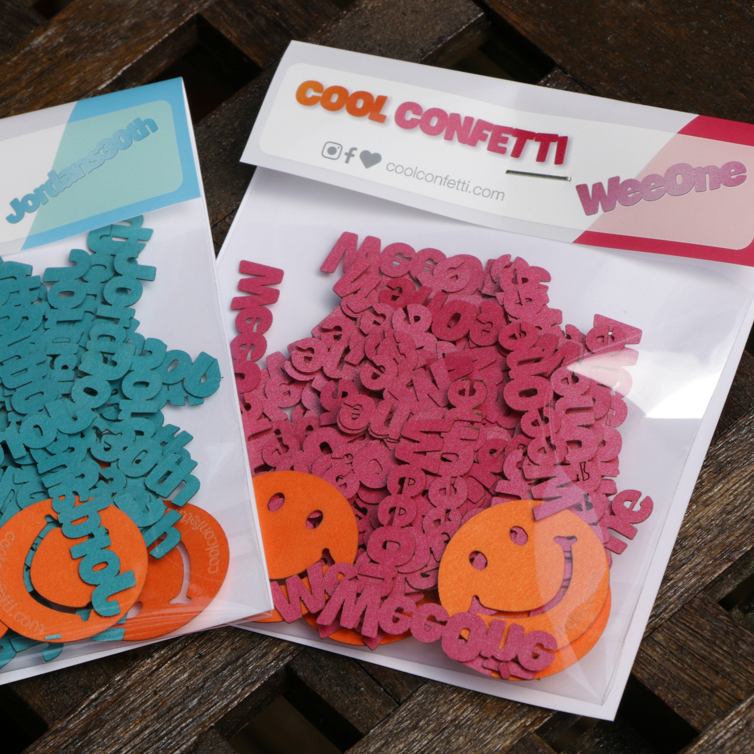 Personalised Confetti Custom words colour name Shiny card | Etsy