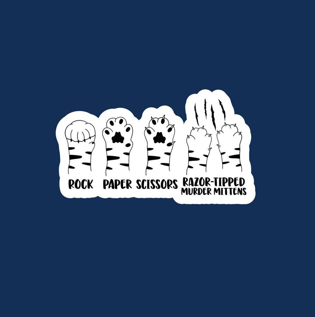 Rock, Paper, Scissors, Razor-tipped Murder Mittens Cat/kitten/kitty ...