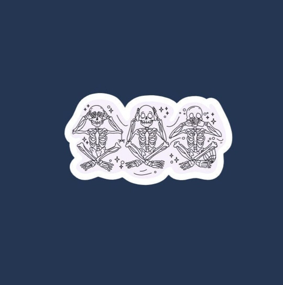 Skeleton See No Evil, Hear No Evil, Speak No Evil Sticker/decal - Etsy