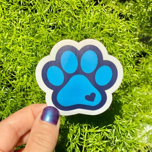 Blue Love Dog Paw Print Sticker/decal Made by Funandunqiuecrafts - Etsy