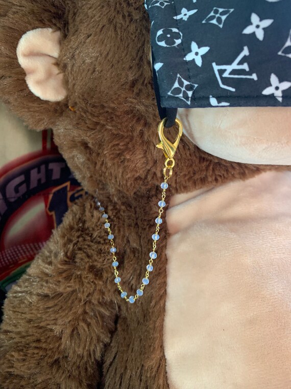 Moonstone Gold Chain Face Mask Holder Face Mask Bling | Etsy