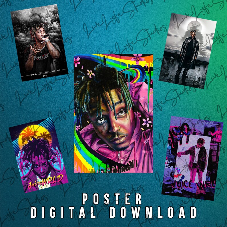 Juice Wrld Poster High Res Bundle Digital Download Etsy Uk