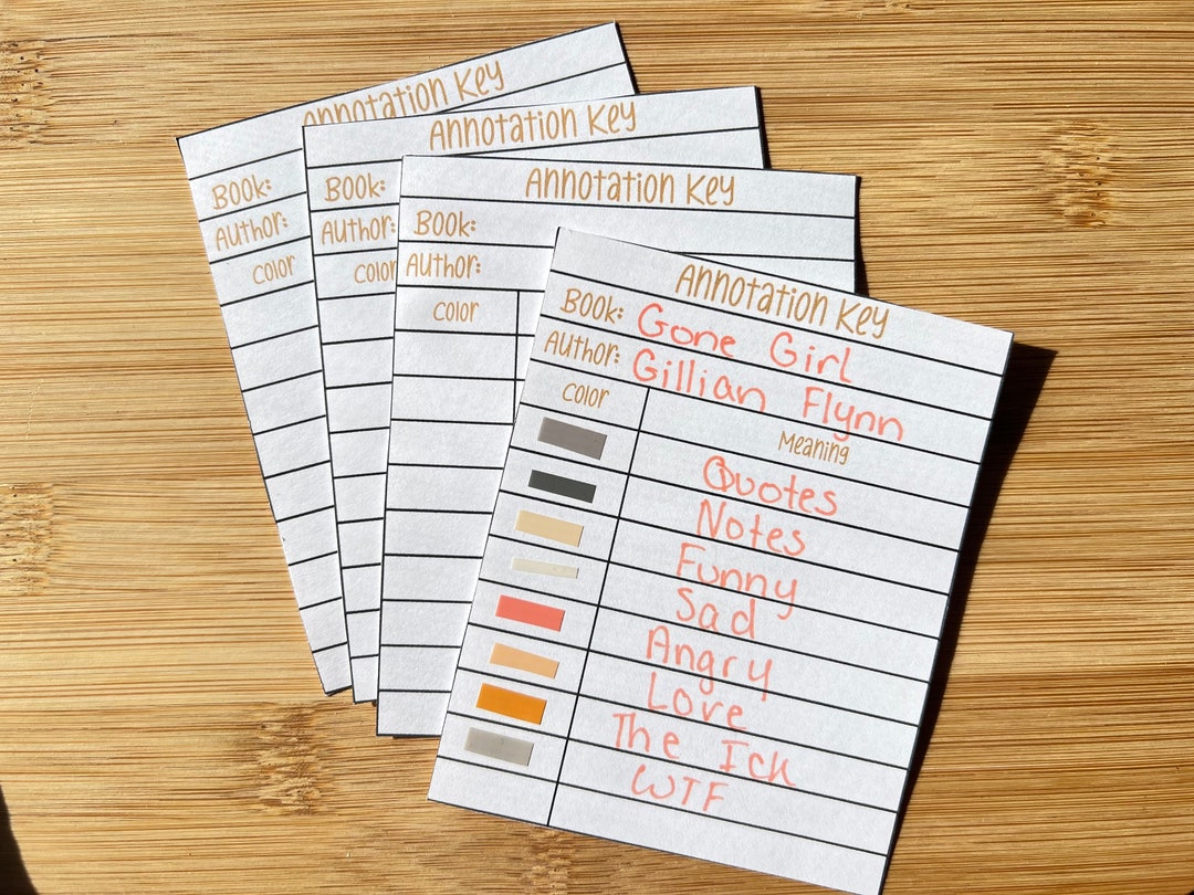 Annotation Key Cards - Etsy