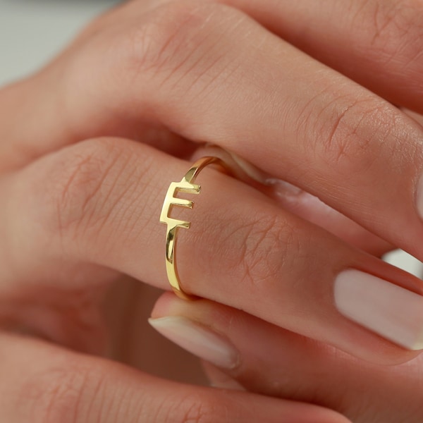 Initial Ring Sterling Silver - Etsy