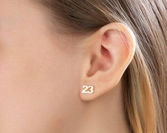 Number earrings hanging store