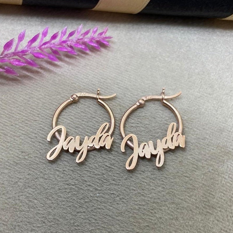 Custom Name Earrings - Etsy