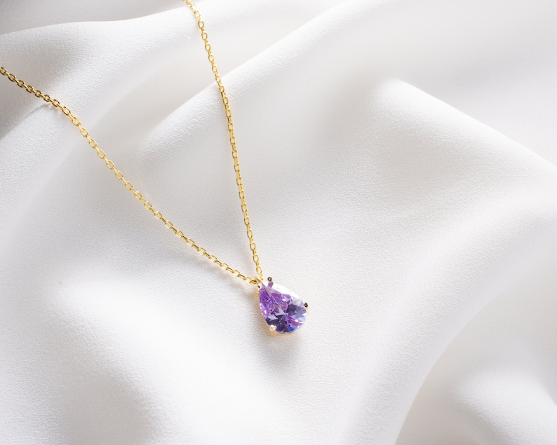 Alexandrite Birthstone Necklace, June Birthstone Charm, Birthstone ...