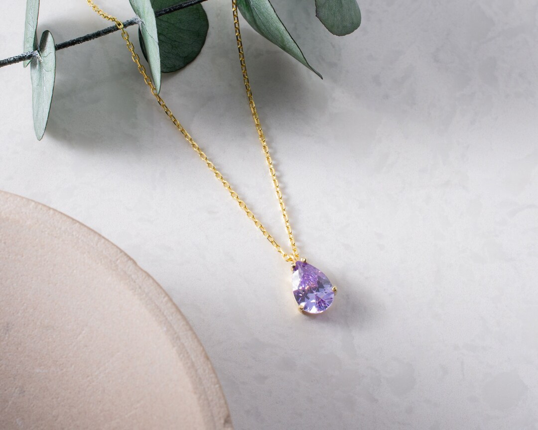 Alexandrite Birthstone Necklace, June Birthstone Charm, Birthstone ...