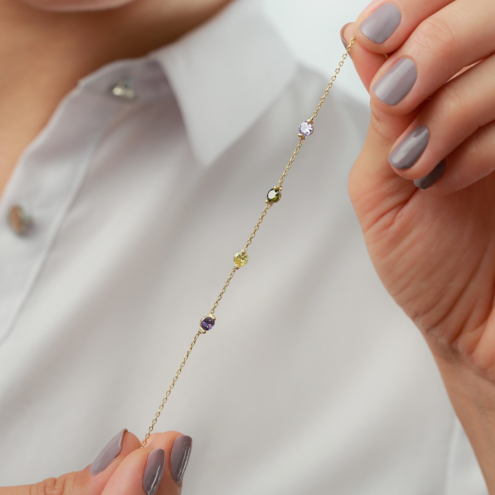 Birthstone Bracelet for Mom, Custom Birthstone Bracelet, Birthstone ...