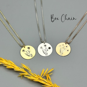 Combined Birth Flower Necklace, Multiple Flower Personalized Bouquet ...