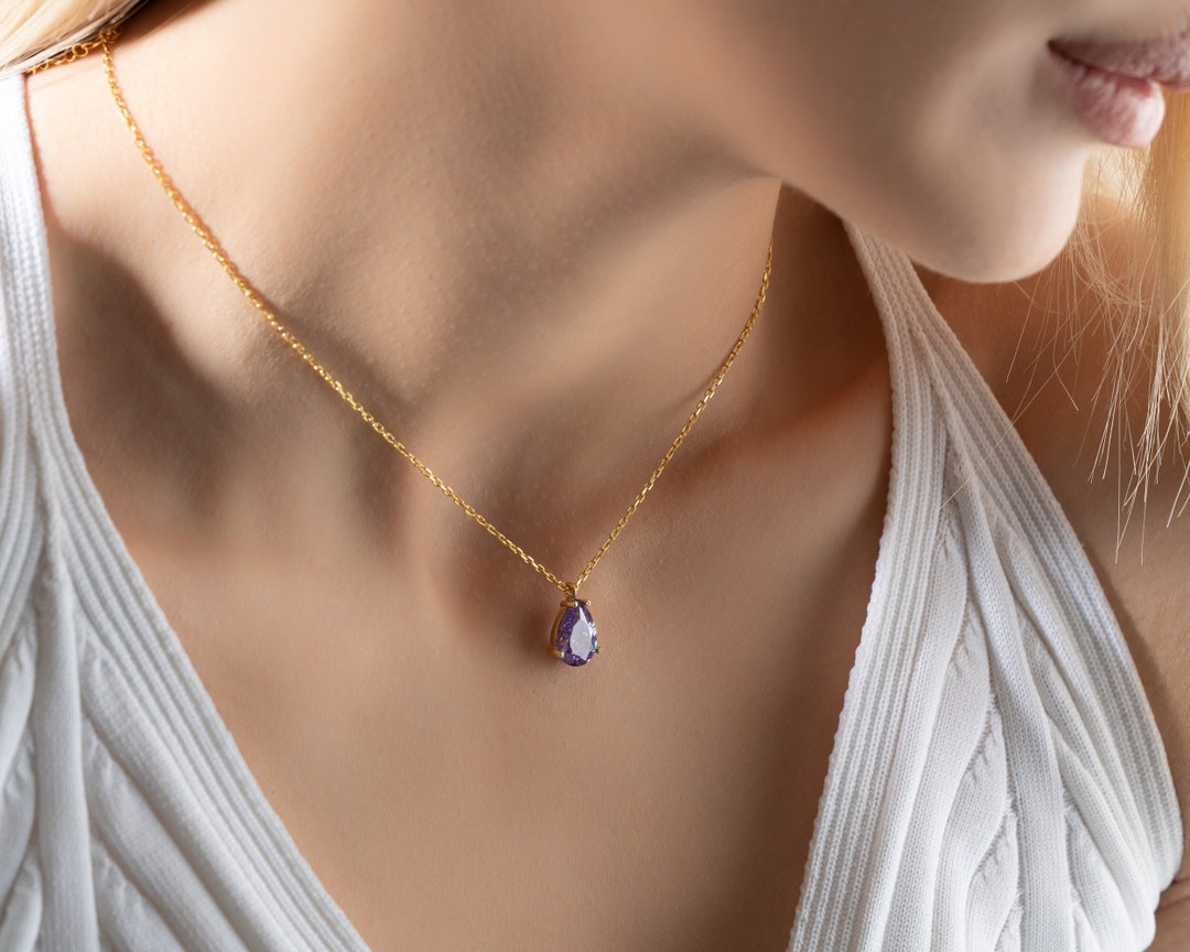 Amethyst Necklace, February Birthstone Jewelry Gift - Etsy