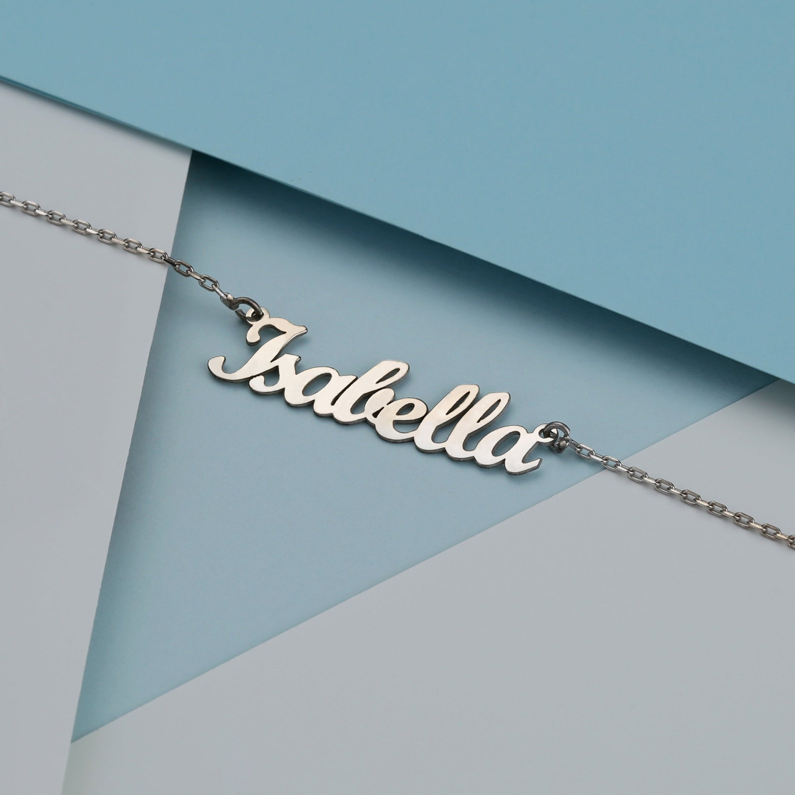 Dainty Script Name Necklace Silver Script Font Necklace | Etsy