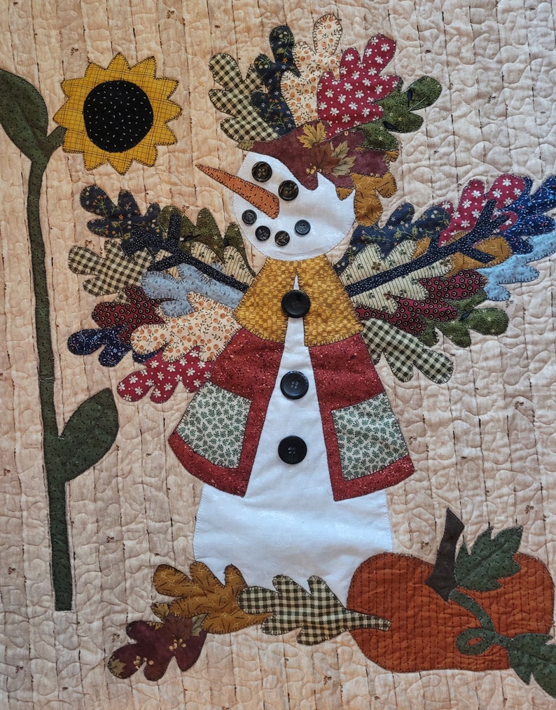 Harvest Snow Angel Quilted Wallhanging New Handmade Dim 33 In. X 37 In ...