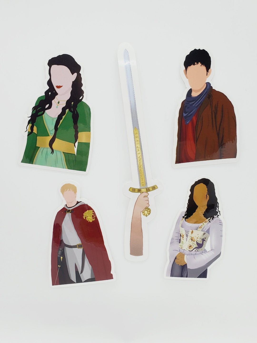 Merlin, Arthur, Guinevere, Morgana, Excalibur | Set of 5 | Decal/vinyl ...