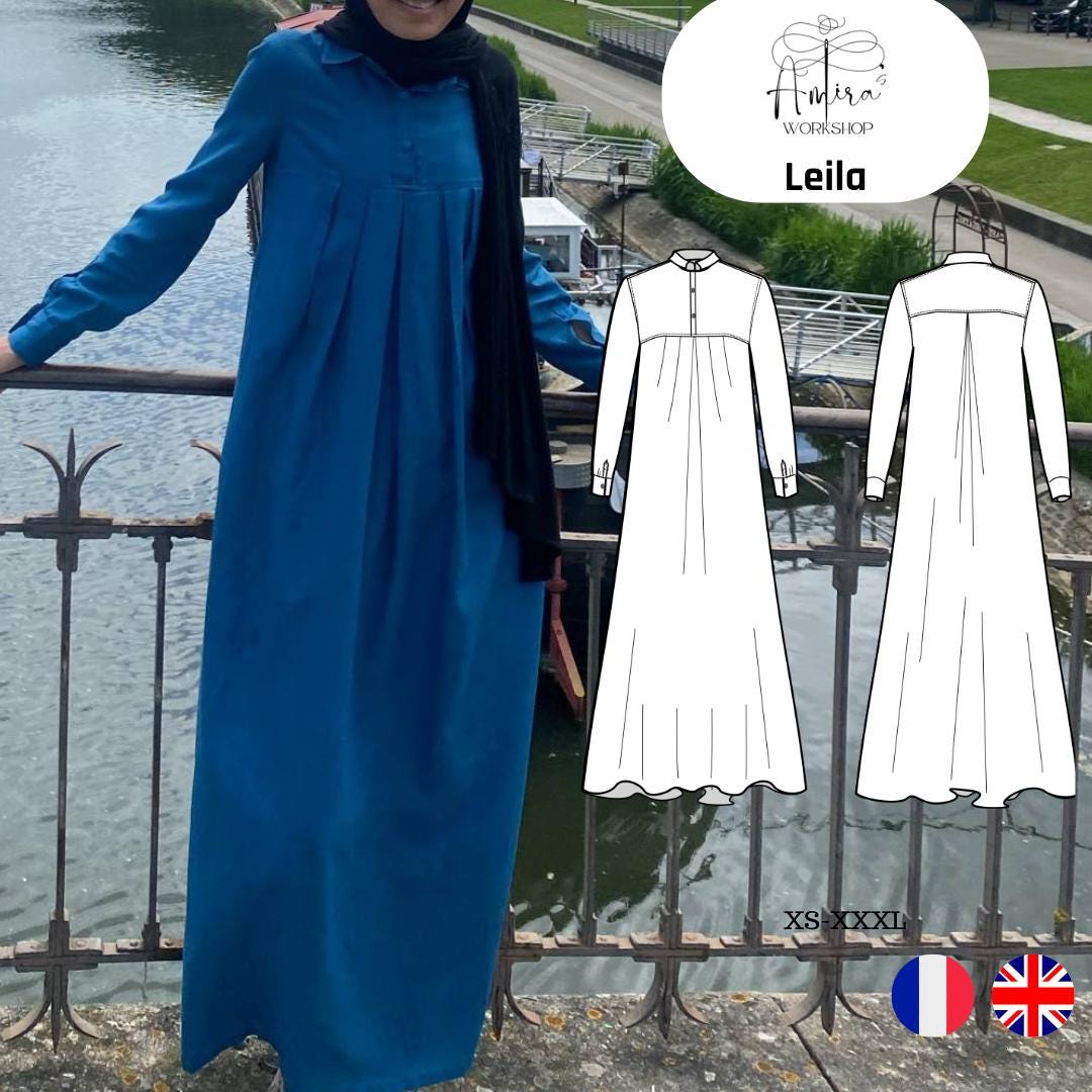 Maxi Long Dress Sewing Pattern Leila - PDF Pattern (A4, A0 and US ...