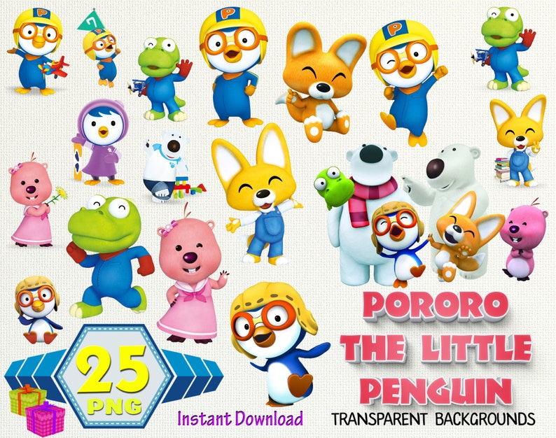 PORORO Clipartpororo Pngpororo Imagespororo Digital | Etsy