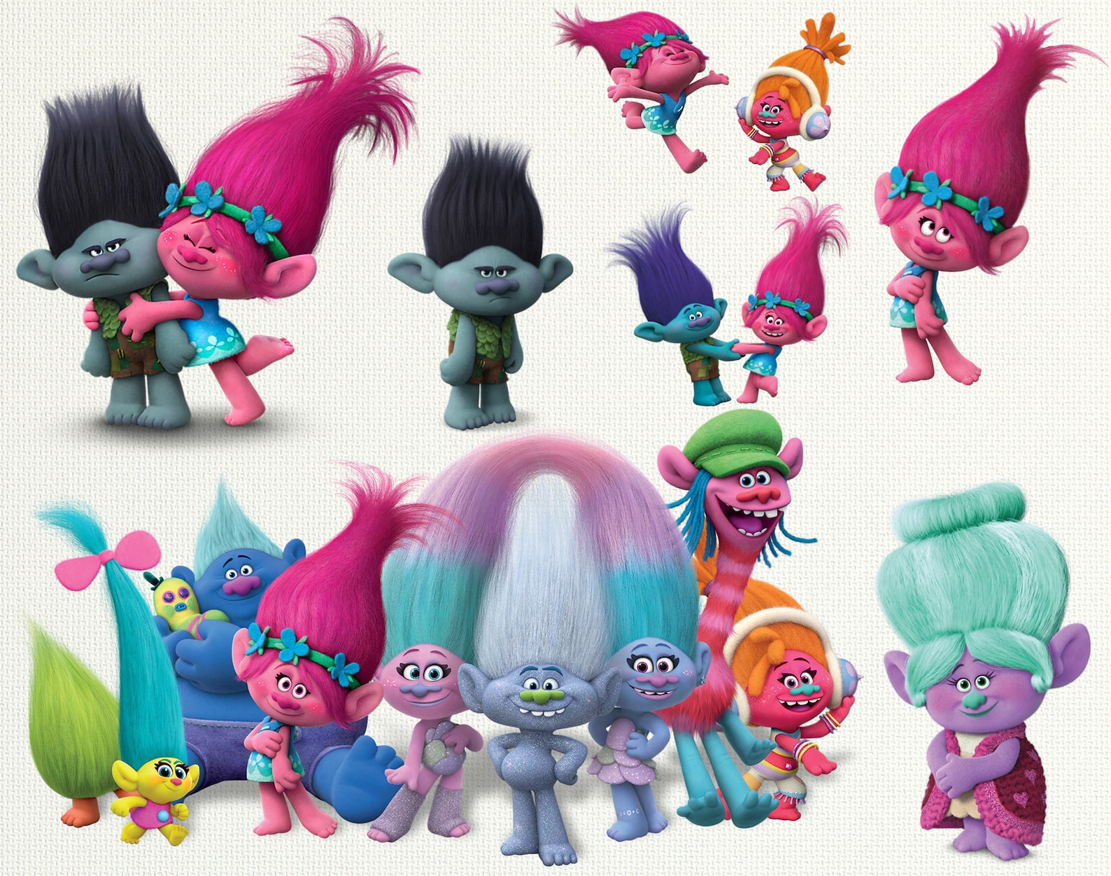 TROLLS Clipart trolls images trolls characters trolls | Etsy
