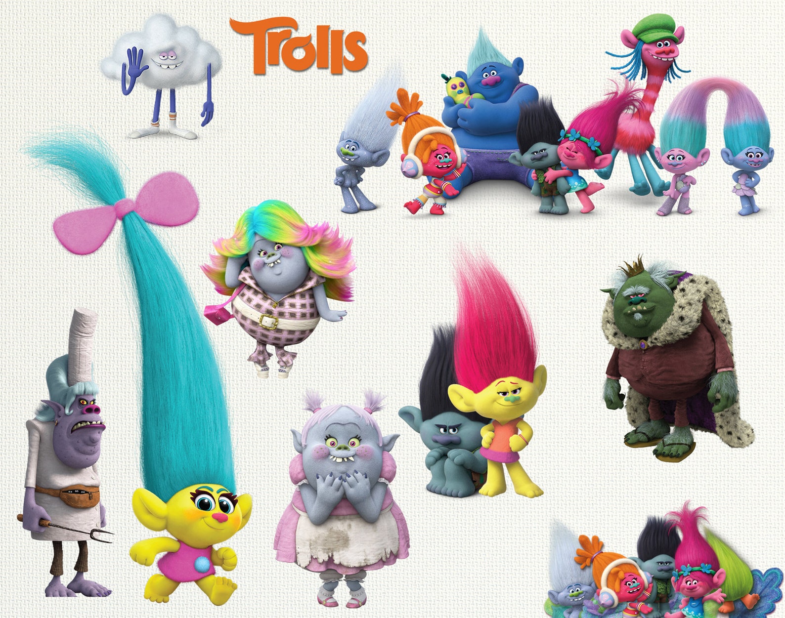 TROLLS Clipart trolls images trolls characters trolls | Etsy