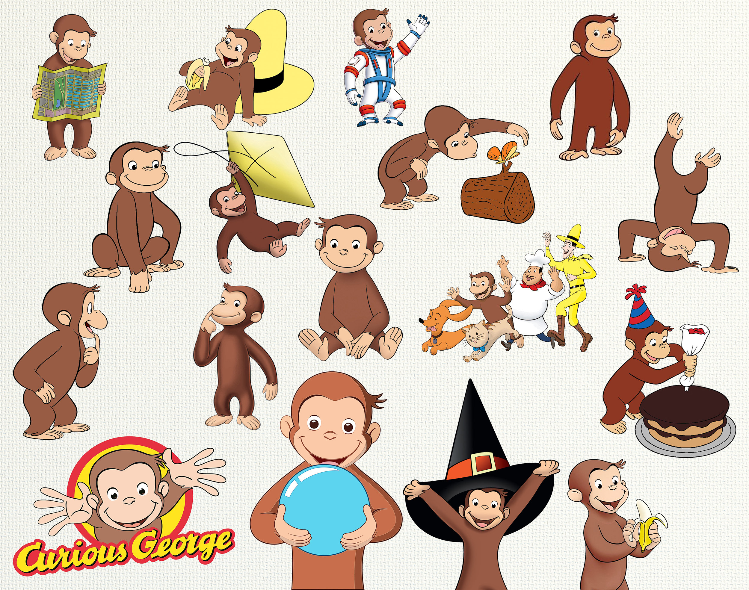 Curious George ClipartCurious George charactersCurious | Etsy